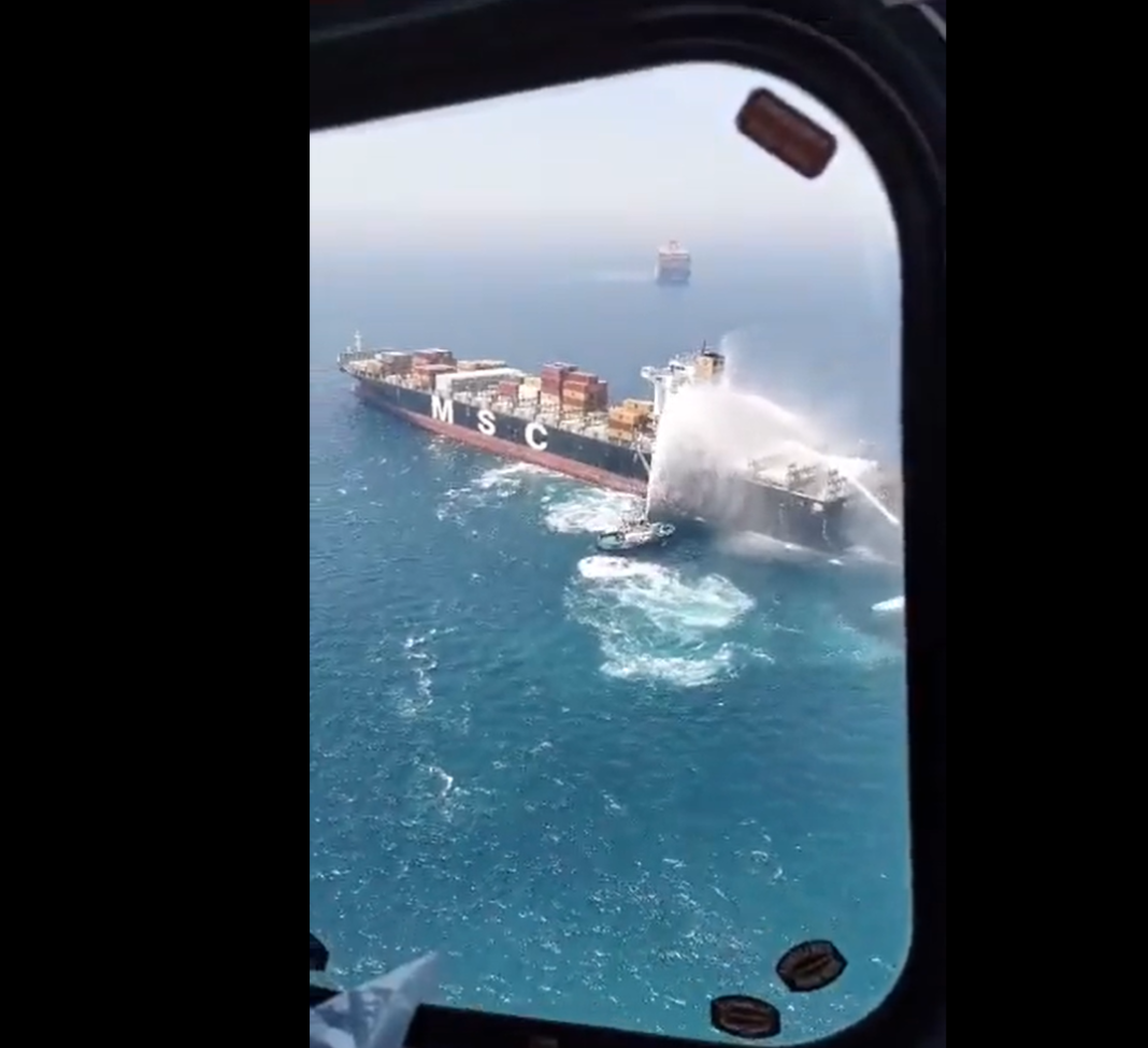 MSC container ship suffers fire in UAE waters - Container News