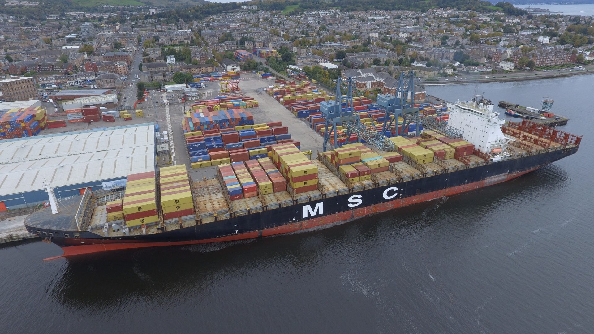 Port of Greenock handles largest container ship in its history ...