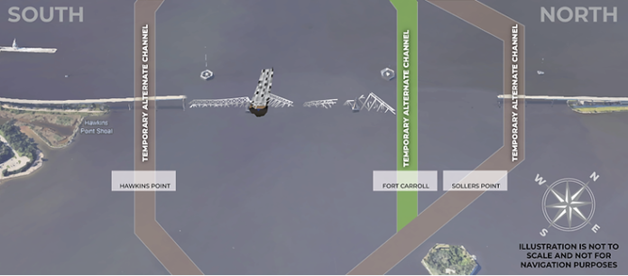 Temporary channel opens in Baltimore to facilitate ship traffic after ...