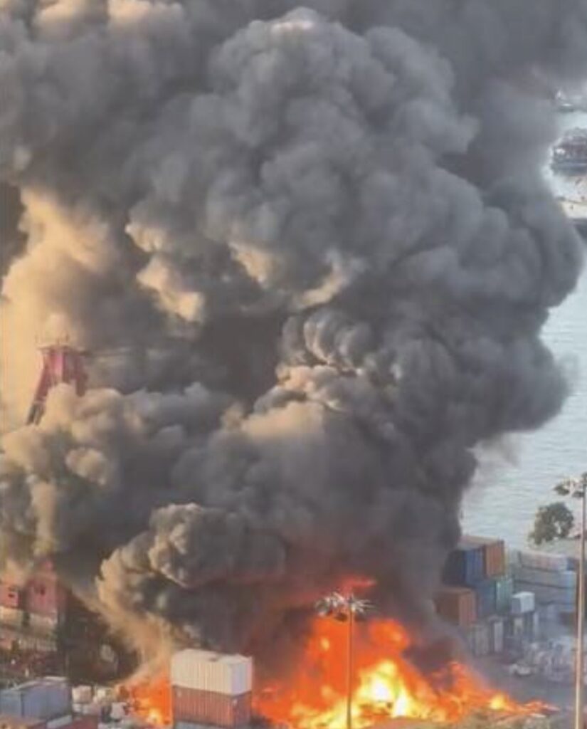 Inferno in Hong Kong container yard damages 10 boxes - Container News