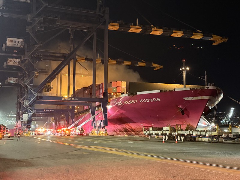 Container ship fire at Port of Los Angeles prompts multi-agency ...